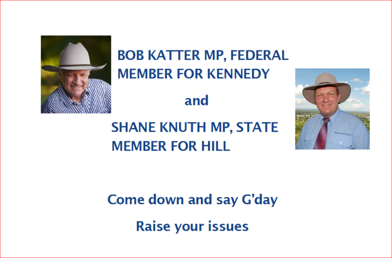 Drop in Session with Bob Katter MP and Shane Knuth MP | Katter’s ...